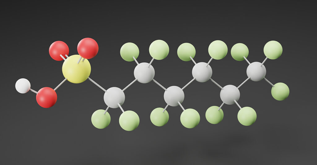 Perfluorohexanesulfonic,Acid,Molecule,,3d,Ball,And,Stick,Model ...